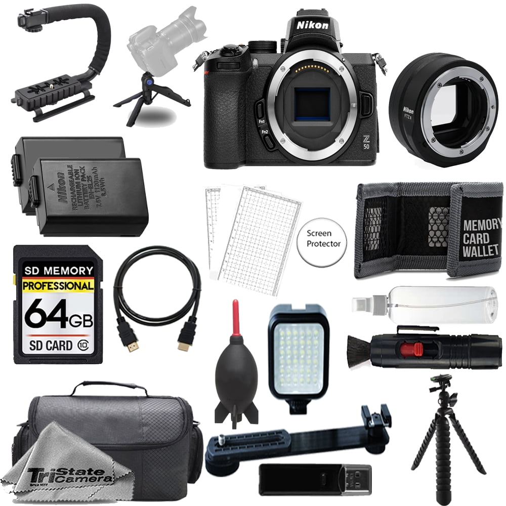 Nikon Z50 Mirrorless Digital Camera (Body) w/ FTZ II Mount Adapter+ ...