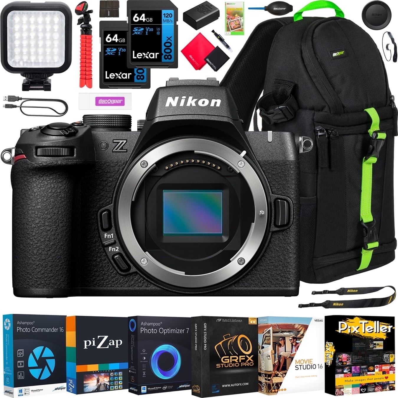 Nikon Z50II Mirrorless Camera 4K DX Body 1784 Bundle with Deco Gear ...