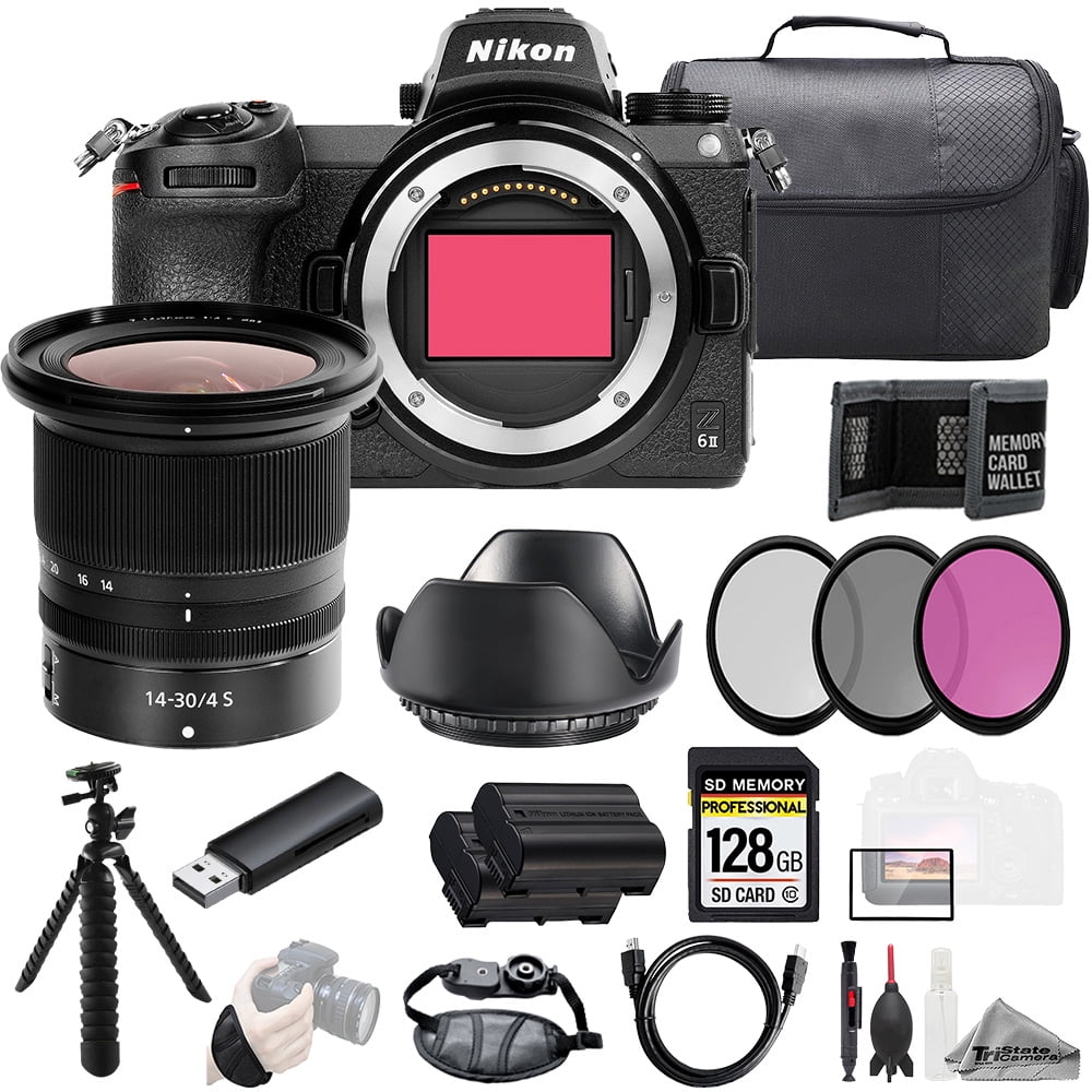 Nikon Z6 II + Z 14-30mm f/4 S Lens 128GB + Ext Bat+ 3 PC Filter- Kit ...