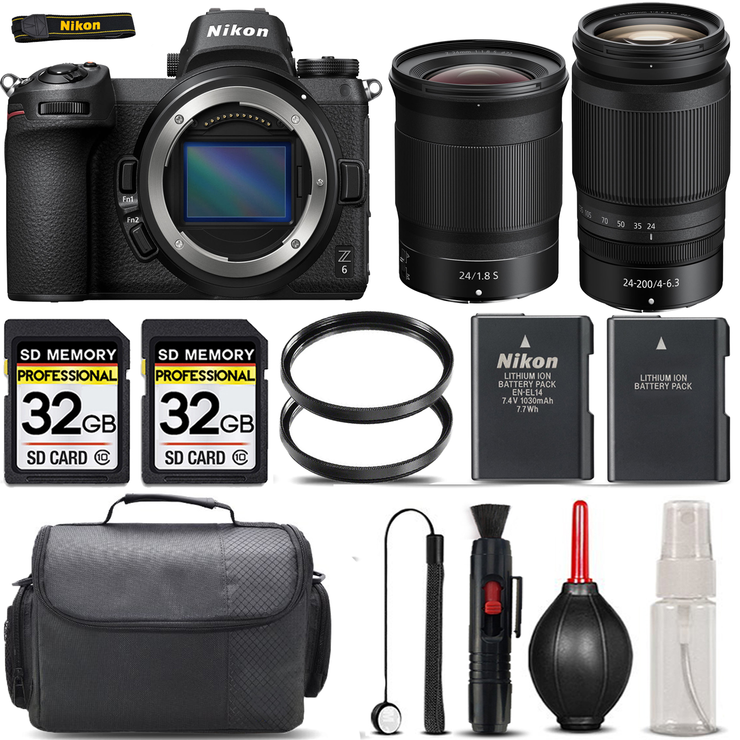Nikon Z6 Mirrorless with 24-200mm f/4-6.3 VR Lens + 24mm f/1.8 S Lens ...