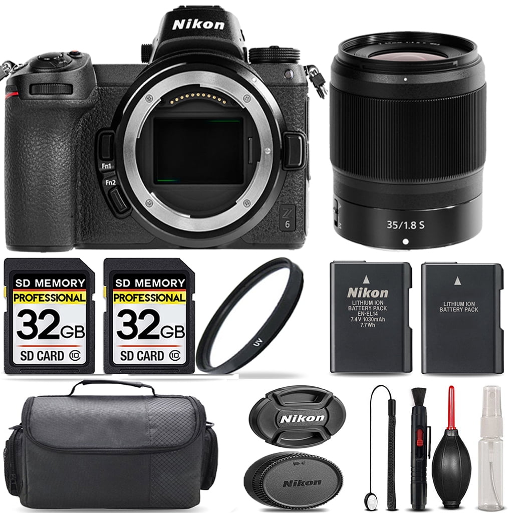 Nikon Z6 Mirrorless with 35mm f/1.8 S Lens + 64GB Storage + UV Filter ...