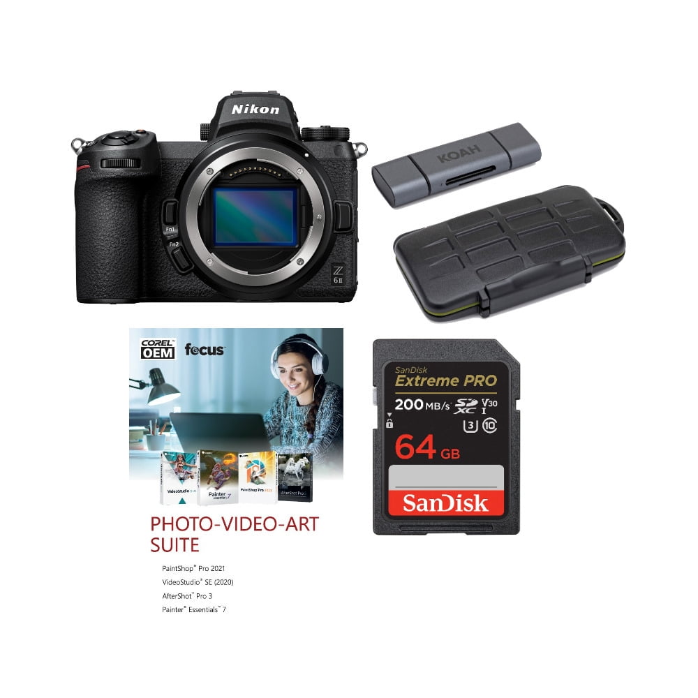 Nikon Z6II Mirrorless w/ 64GB Card, Shoulder Bag, Software and ...