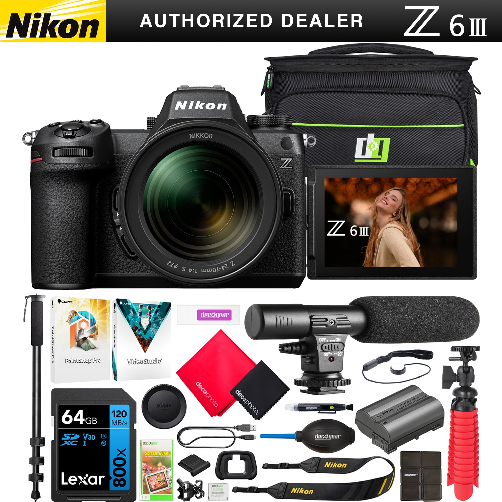 Nikon Z6III Full Frame Mirrorless FX 6K Camera Body with NIKKOR 24-70mm ...