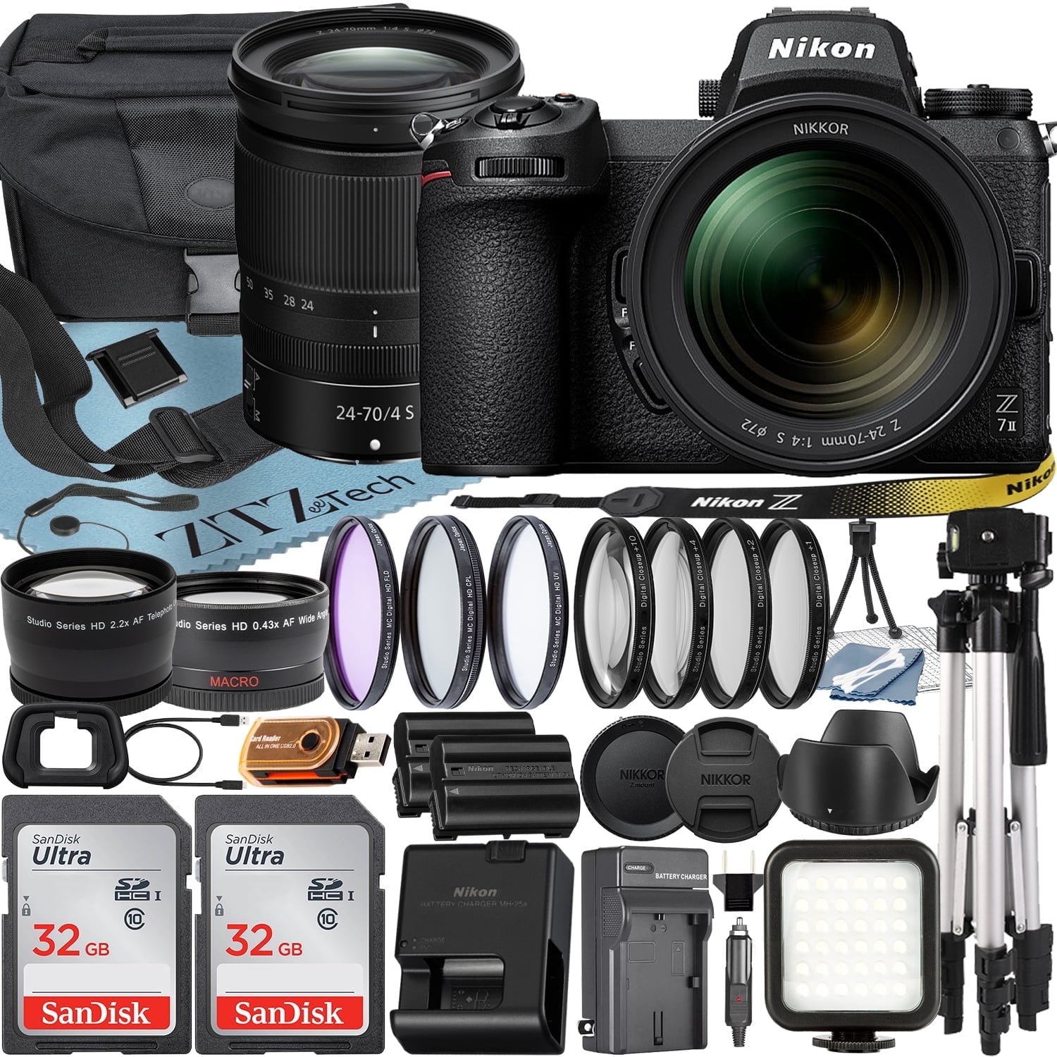 Nikon Z7 II Camera Kit with NIKKOR Z 24-70mm Lens, 32GB Card, Case ...