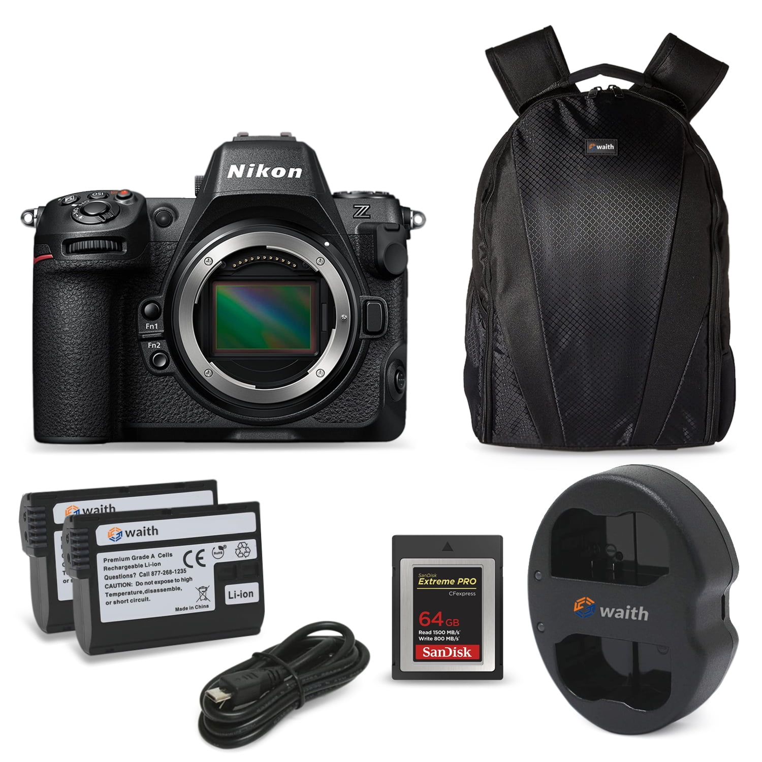 Nikon Z8 (45.7MP) FX Format Mirrorless Digital Camera Body with Waith ...
