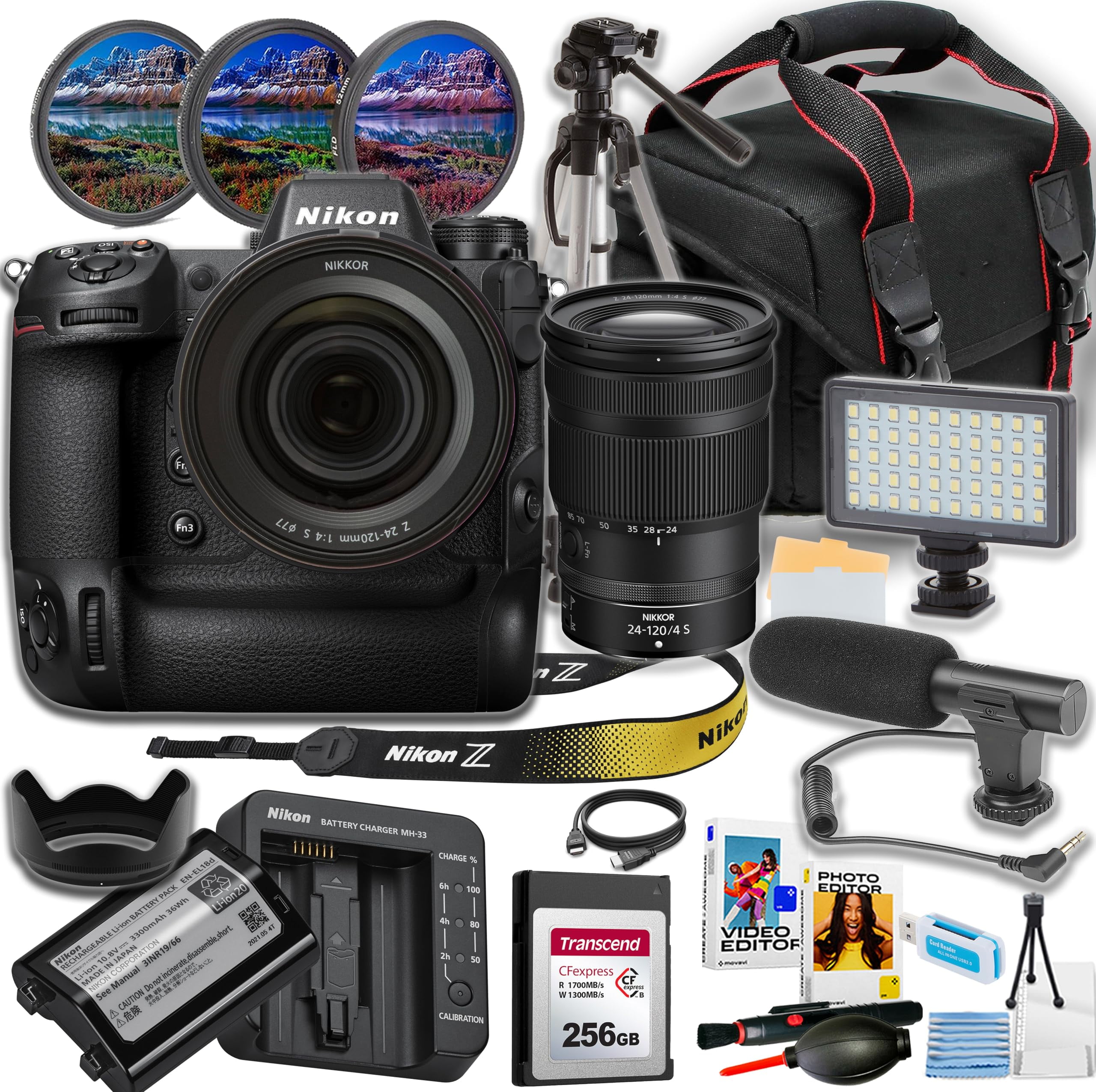 Nikon Z9 Mirrorless Camera with 24-120mm f/4 Lens + SanDisk 256GB ...