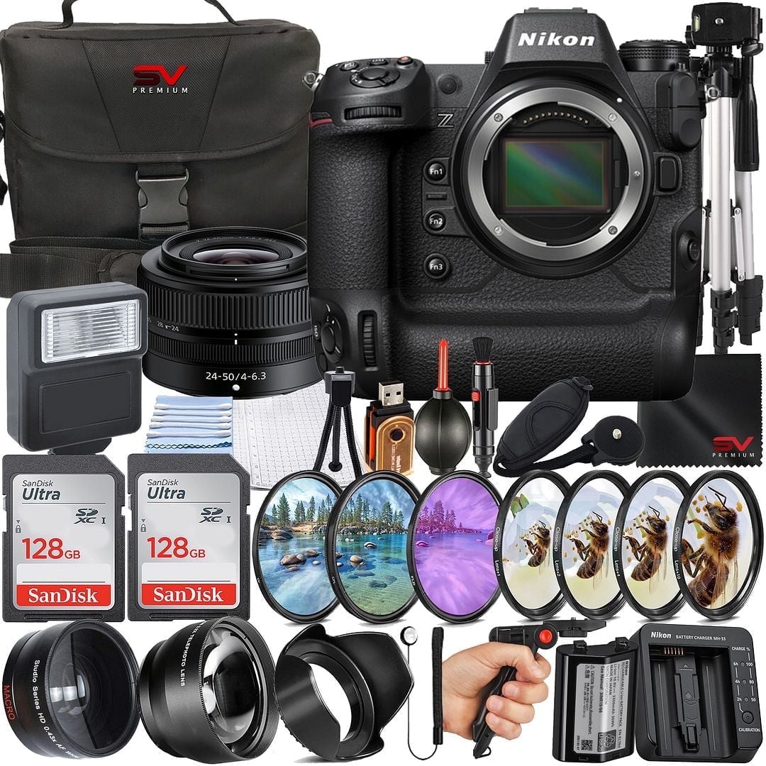 Nikon Z9 Mirrorless Camera with 24-50mm Lens + SanDisk 128GB Memory ...