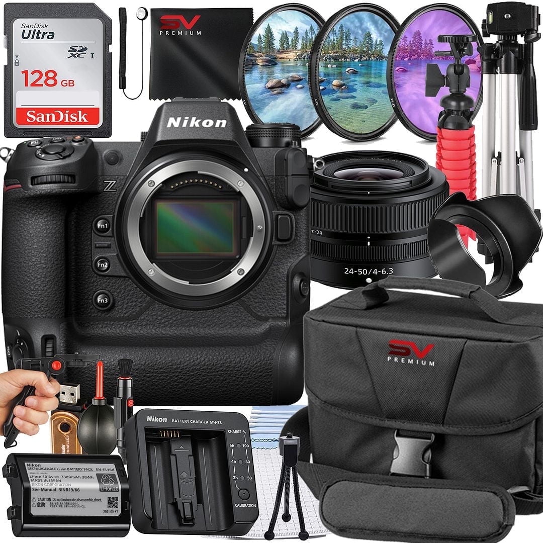 Nikon Z9 Mirrorless Camera with 24-50mm Lens + SanDisk 128GB Memory ...