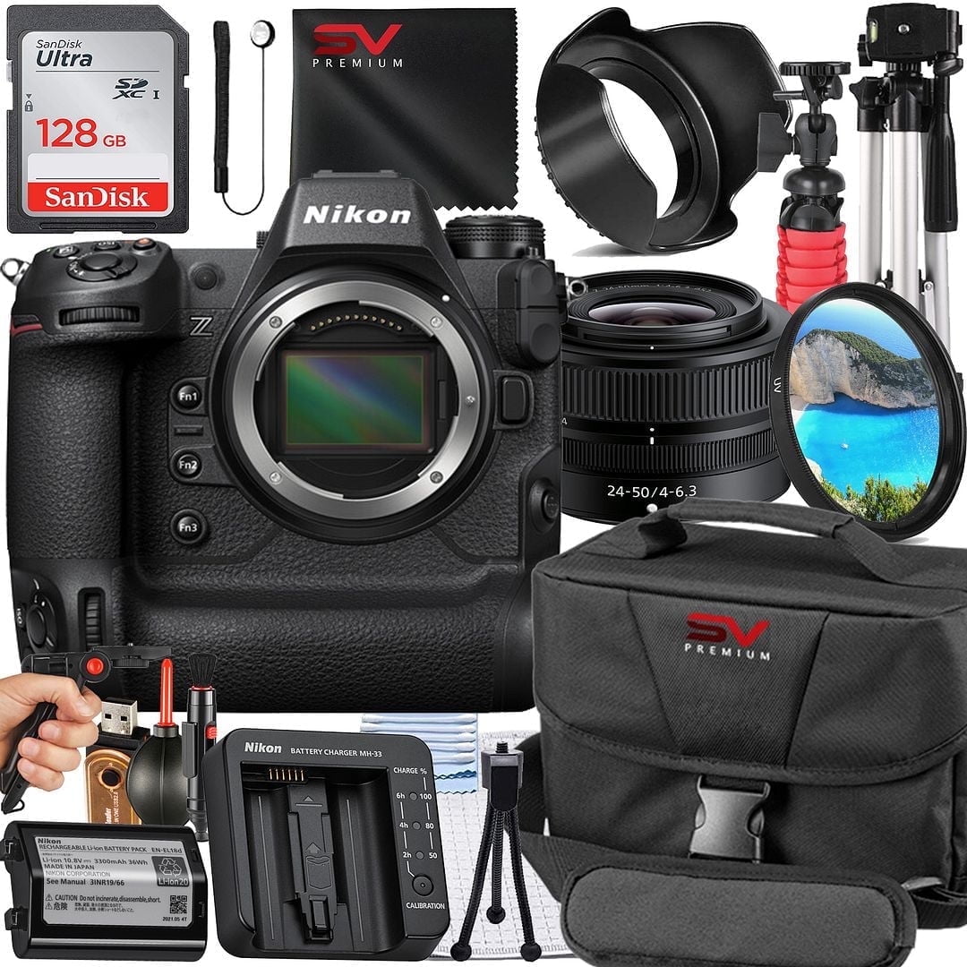 Nikon Z9 Mirrorless Camera with 24-50mm Lens + SanDisk 128GB Memory ...