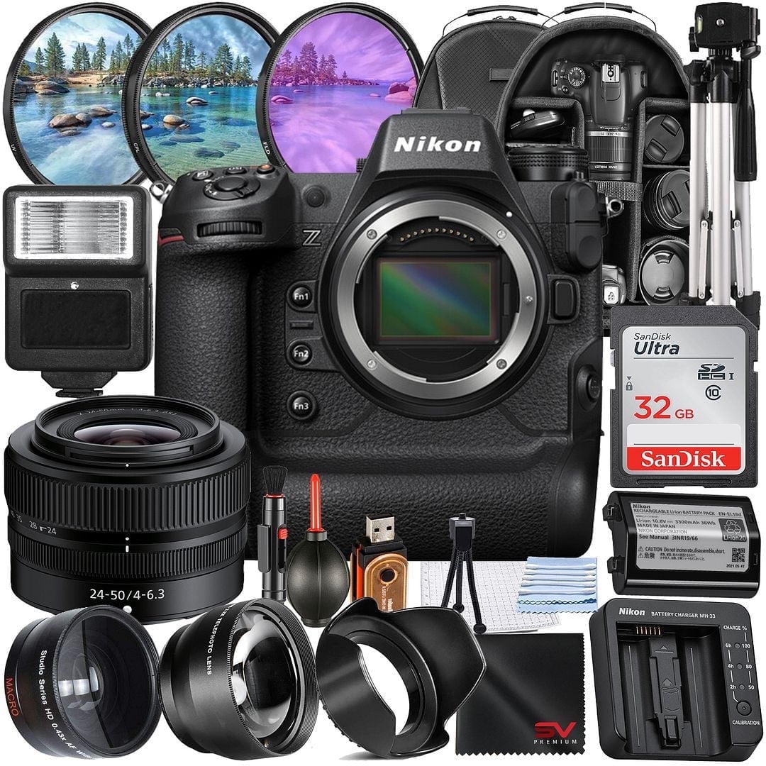 Nikon Z9 Mirrorless Camera with 24-50mm Lens + SanDisk 32GB Memory Card ...
