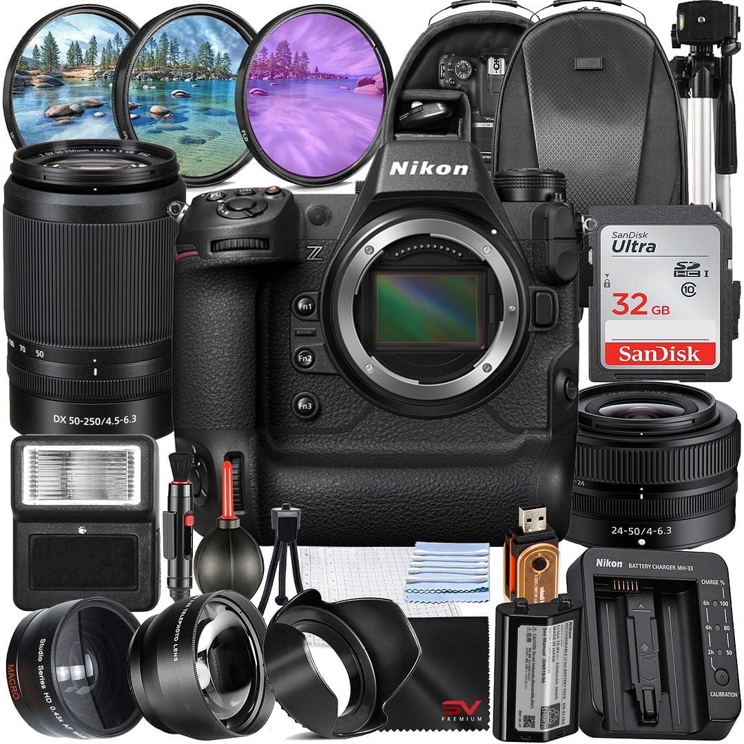 Nikon Z9 Mirrorless Camera with 50-250mm Lens + SanDisk 32GB Memory ...