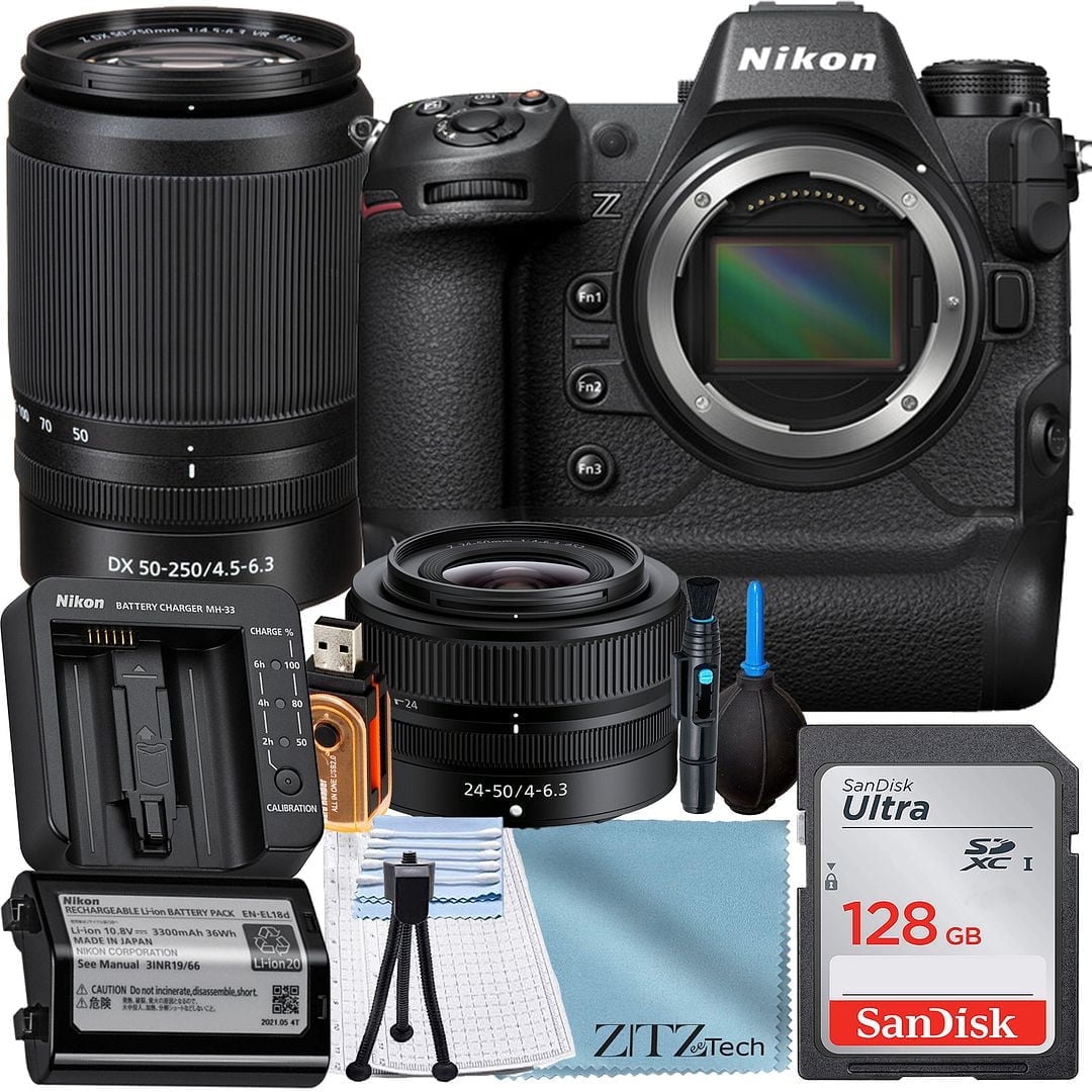 Nikon Z9 Mirrorless Camera with NIKKOR Z 24-50mm + DX 50-250mm Lens ...