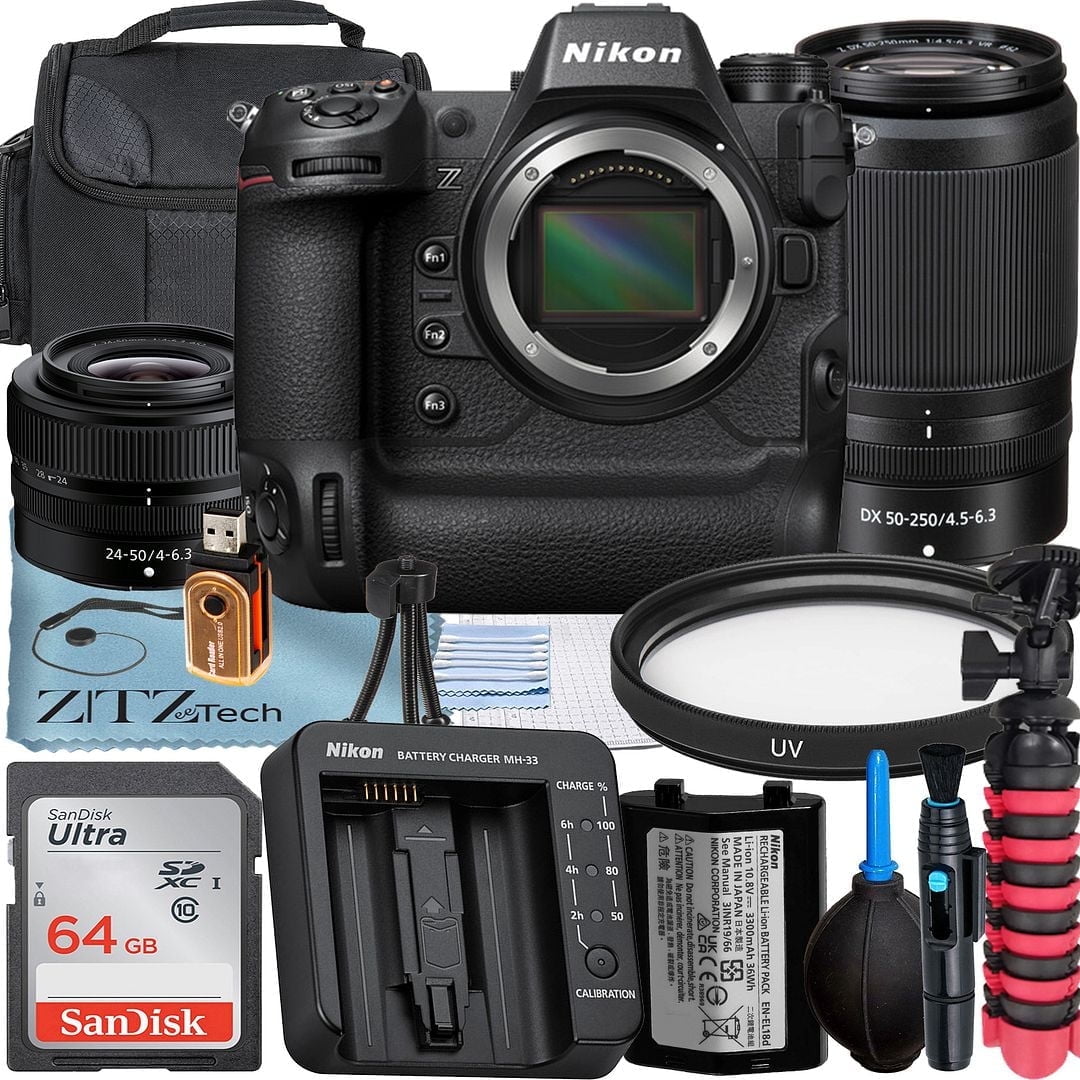Nikon Z9 Mirrorless Camera with NIKKOR Z 24-50mm + DX 50-250mm Lens ...