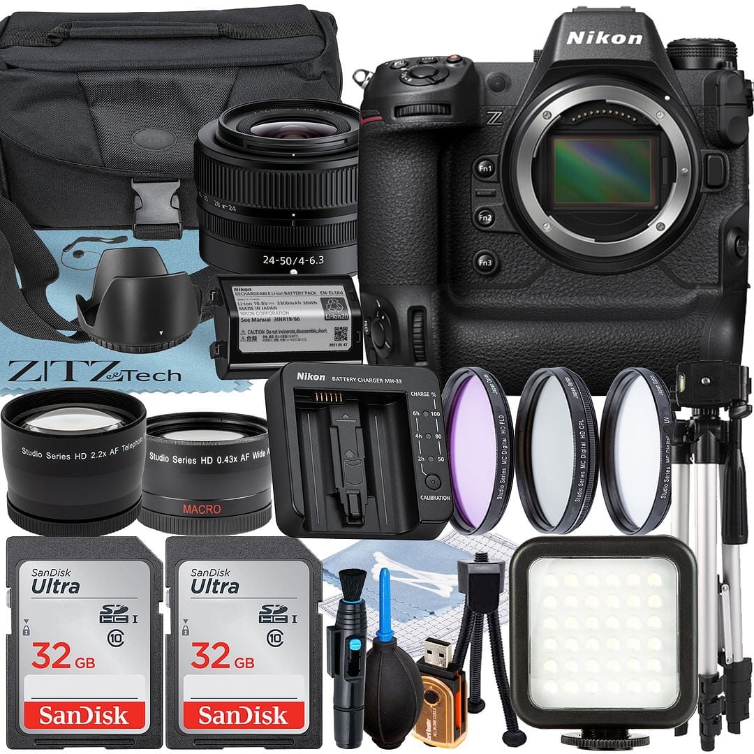 Nikon Z9 Mirrorless Camera with NIKKOR Z 24-50mm Lens + 2 Pack 32GB ...