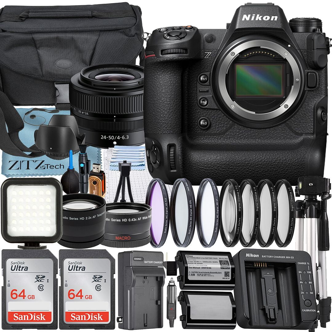 Nikon Z9 Mirrorless Camera with NIKKOR Z 24-50mm Lens + 2 Pack 64GB ...