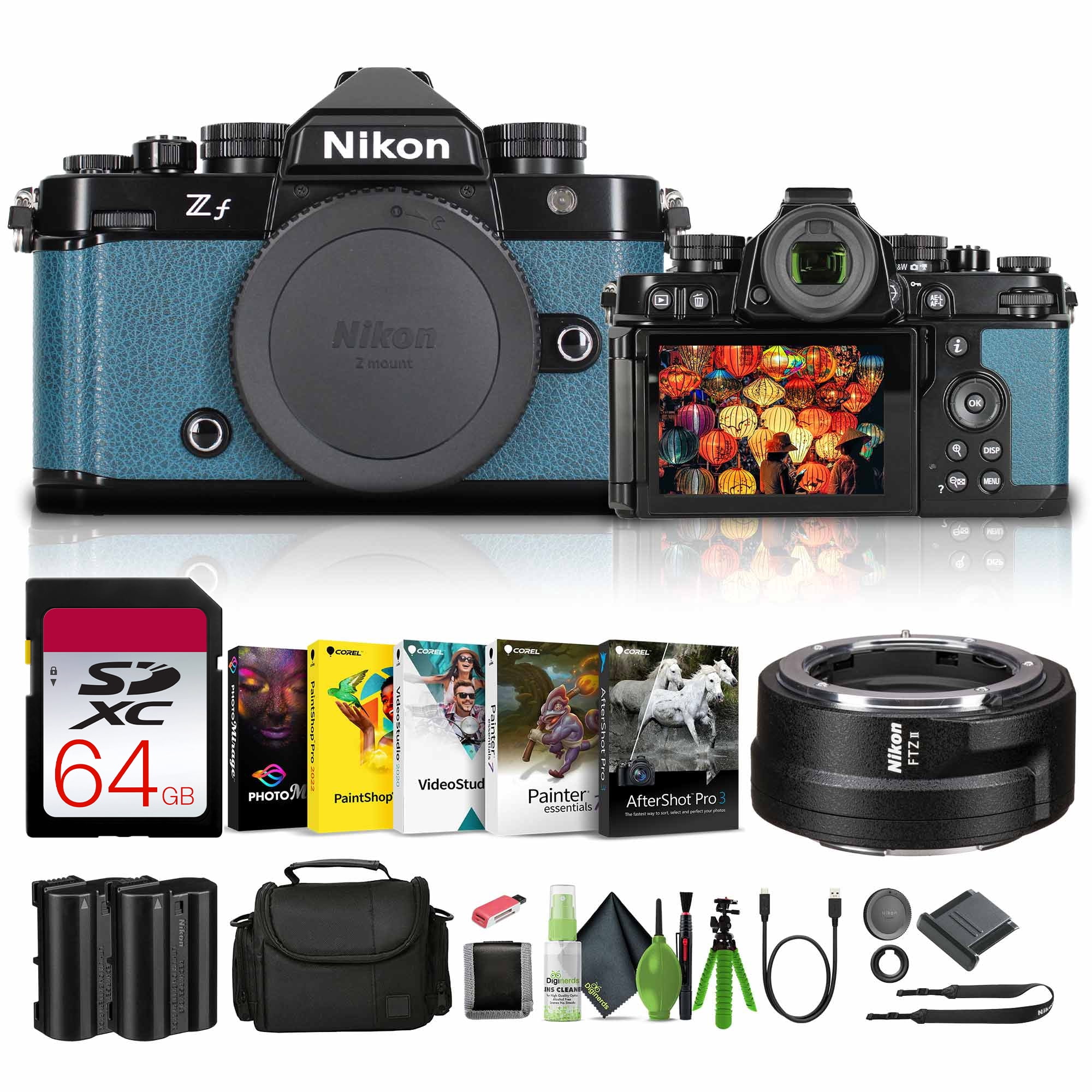 Nikon Zf Mirrorless Camera 24.5MP 4K Video Blue Bundle FTZ II Adapter ...