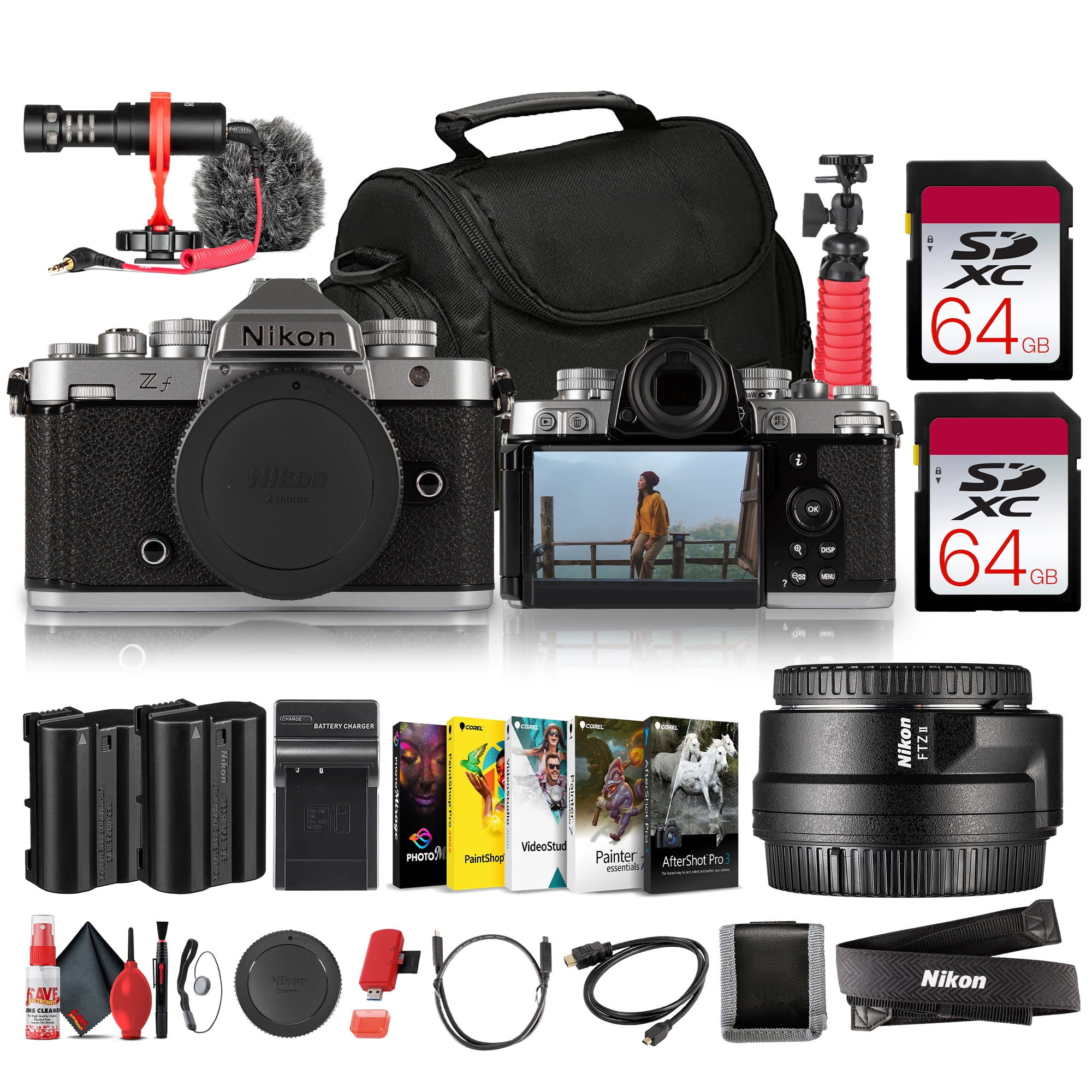 Nikon Zf Mirrorless Camera (Silver) Full-Frame FX 24.5MP BSI CMOS, 4K30 ...