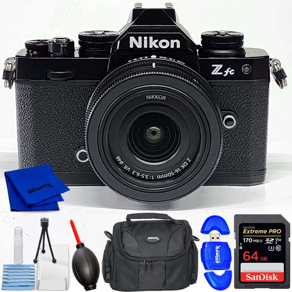 Nikon Zfc Mirrorless Camera and NIKKOR Z DX 16-50mm VR Lens (Black) - 7PC Bundle - Walmart.com