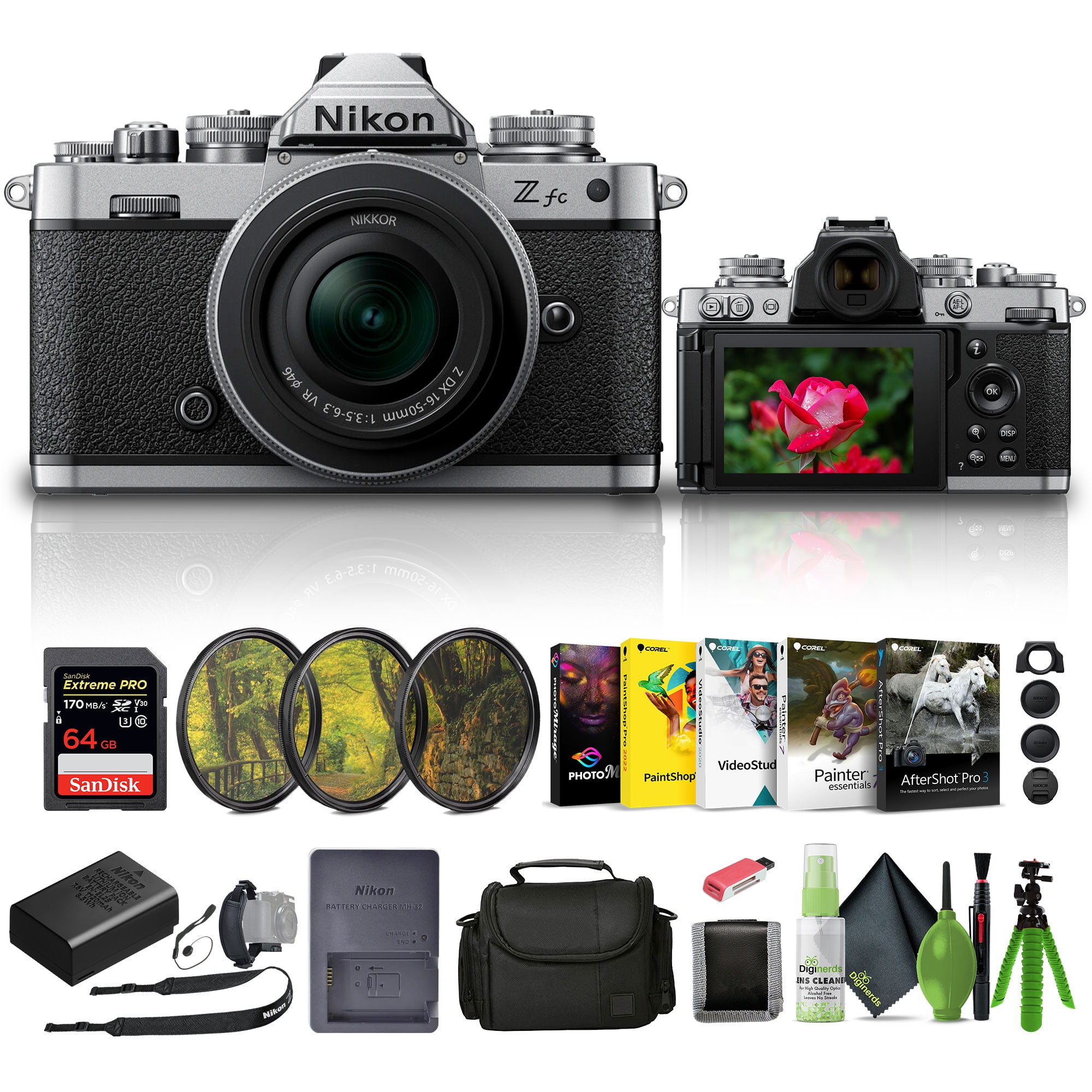 Nikon Zfc Mirrorless Camera with 16-50mm Lens Silver (1675) + 64GB ...