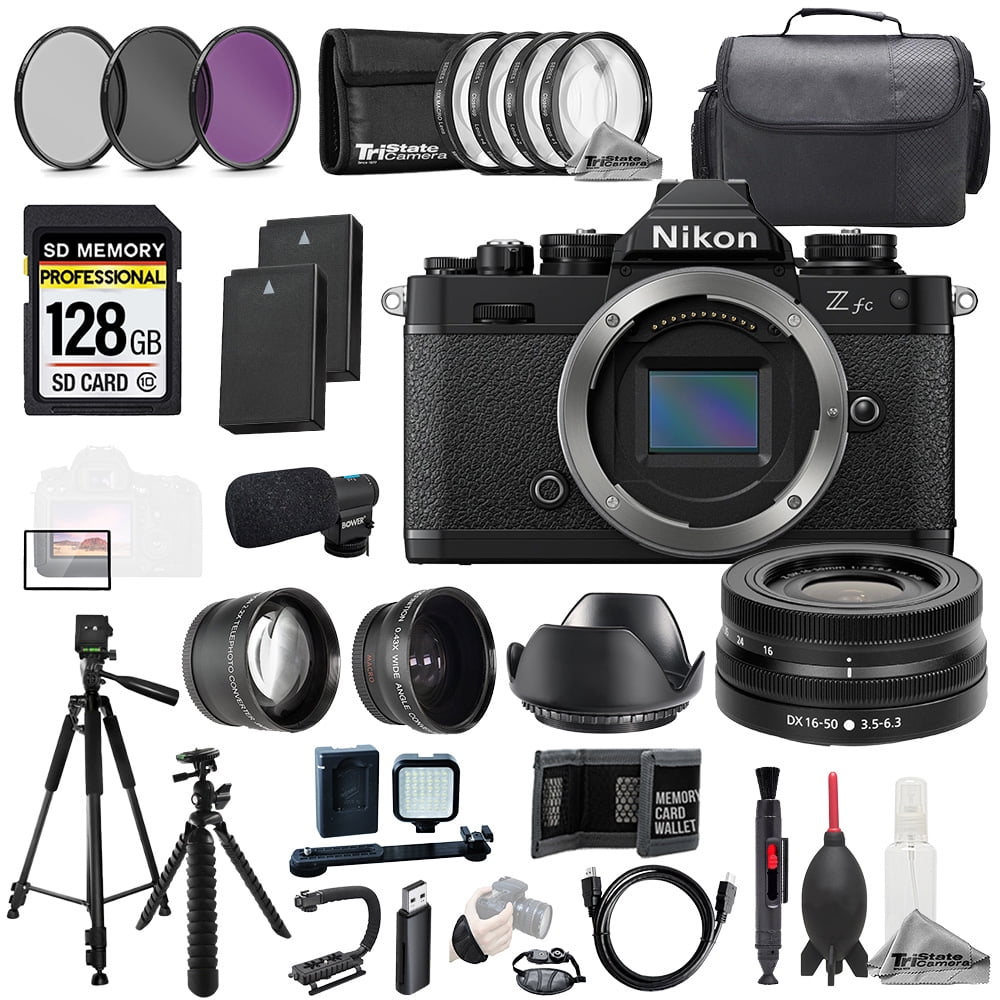 Nikon Zfc + Z DX 16-50mm f/3.5-6.3 VR Lens (Black) + Mic +128GB + 9 PC ...