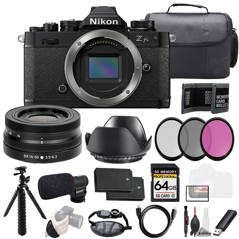 Nikon Zfc + Z DX 16-50mm f/3.5-6.3 VR Lens (Black) + Mic +64GB +Ext ...