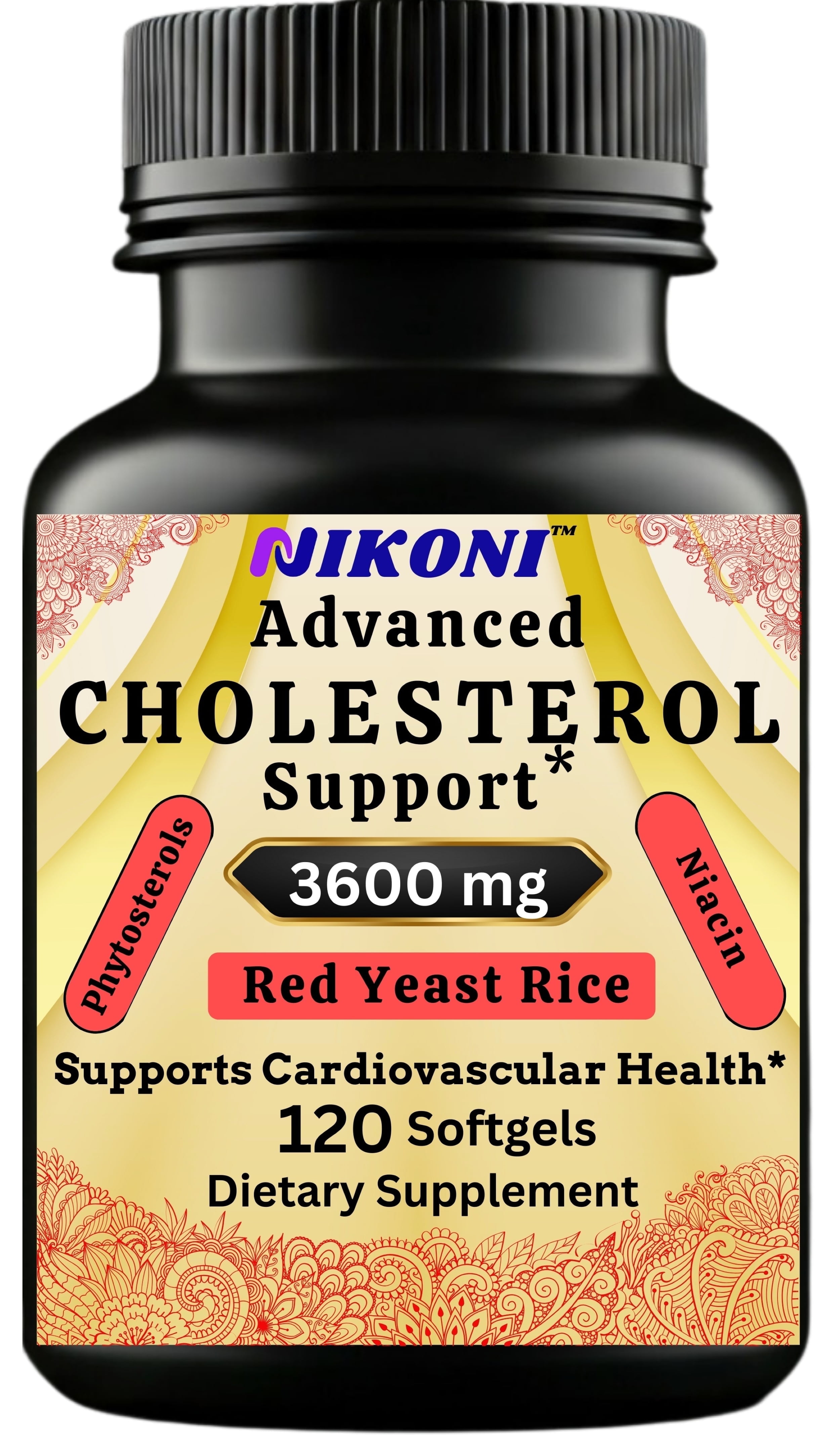 Nikoni Advanced Cholesterol Support, 3600 mg Plant Sterols with Niacin ...