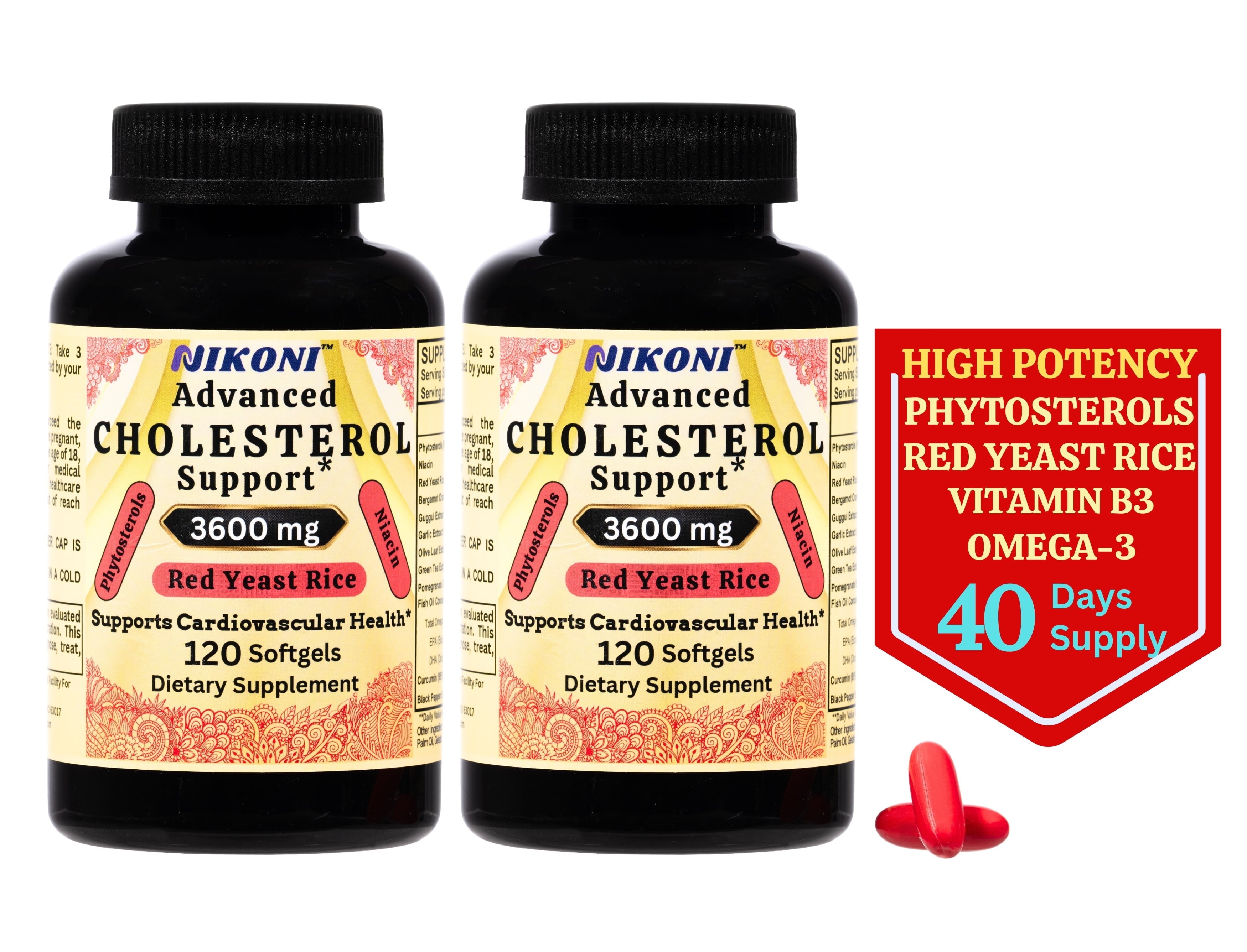 Advanced Cholesterol Support 3600 mg Plant Sterols & Vitamins with 14 ...