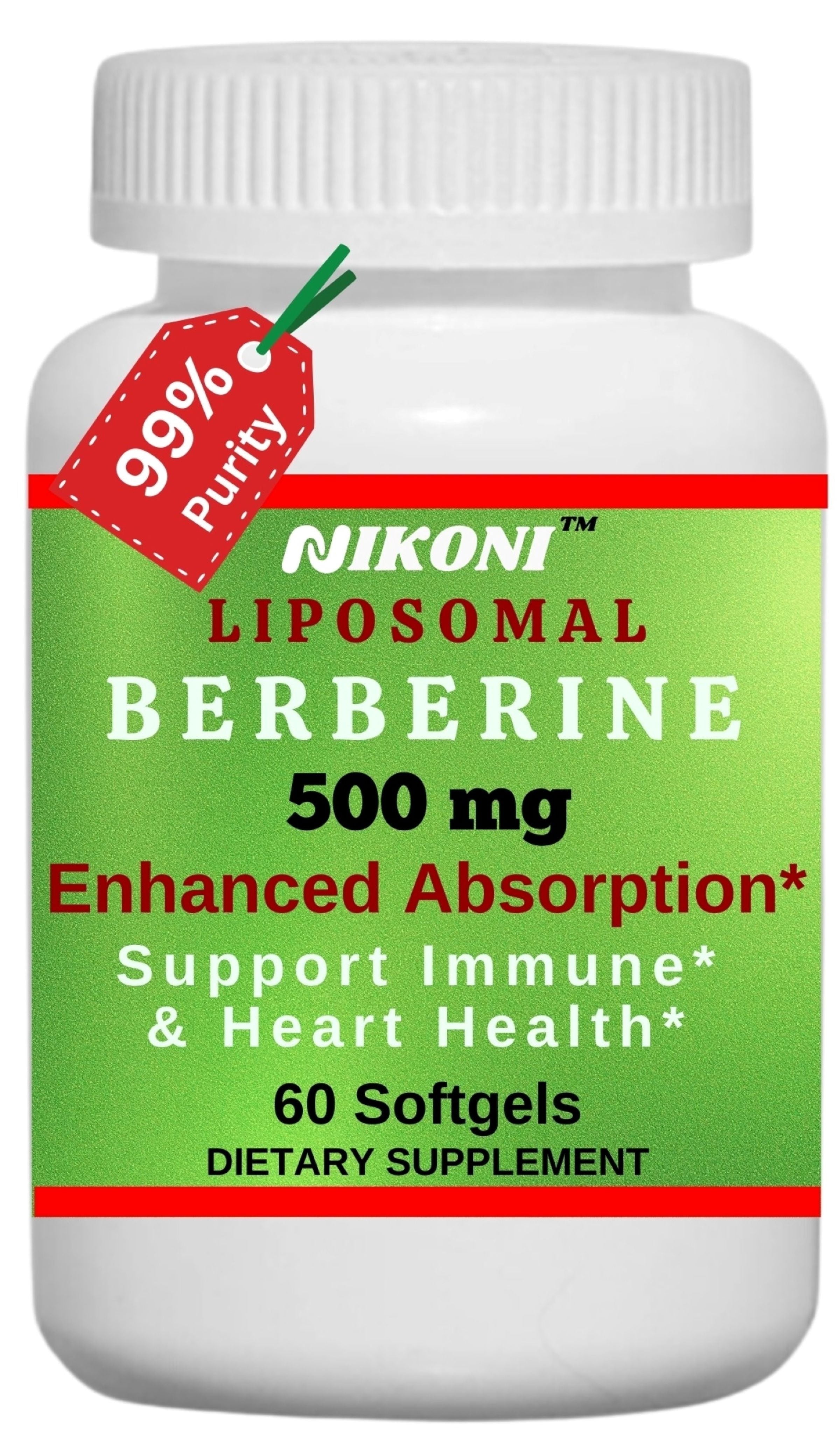 Nikoni Liposomal Berberine 500 mg Supports GLP-1 Production & Healthy ...