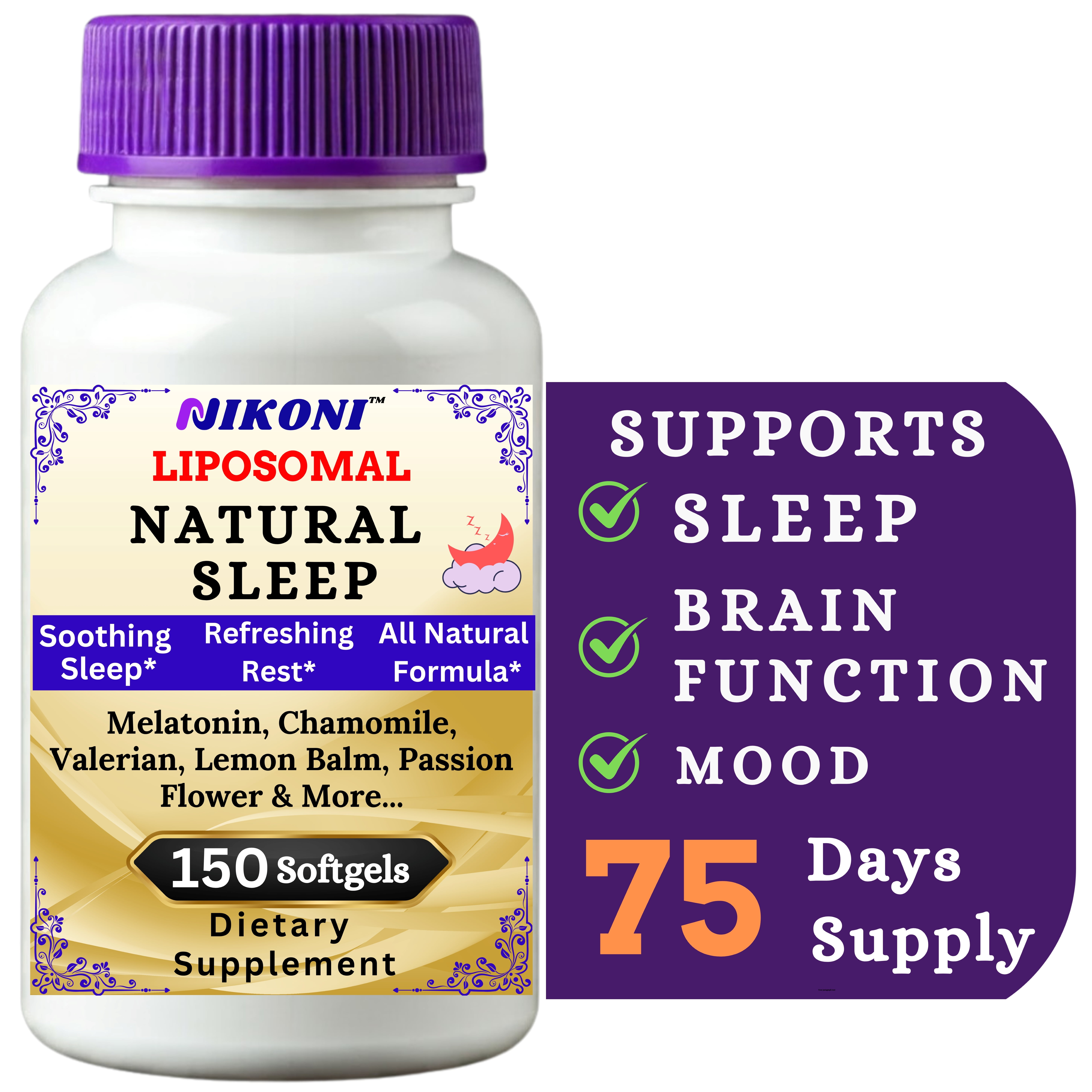 Natural calming Sleep Supplement, Supports Mood and Stress Relief, 150 ...