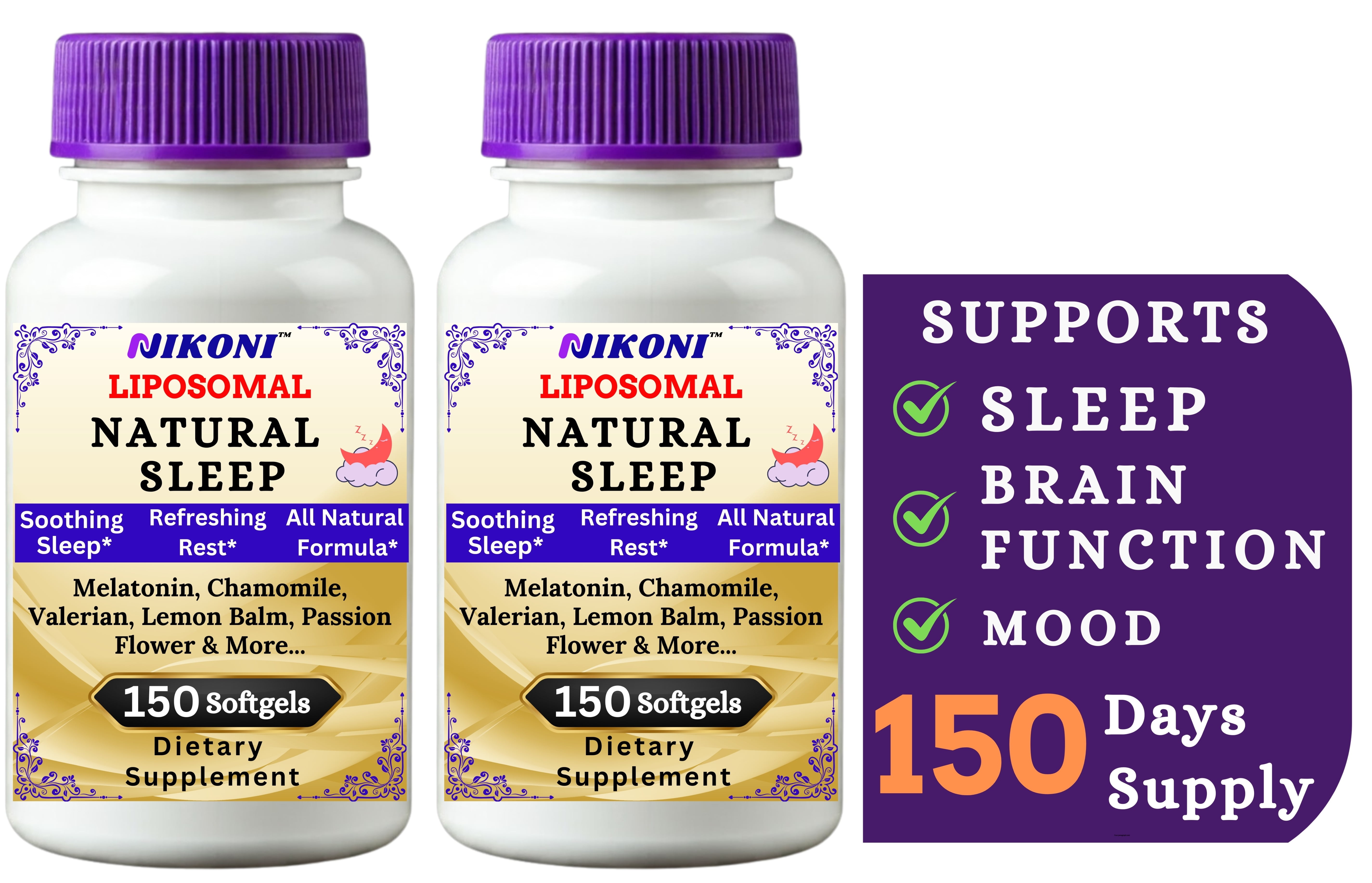 Nikoni Liposomal Natural Sleep Supplement, Supports Sleep Health ...