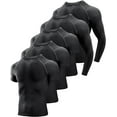 Niksa 5 Pack Mens Compression Shirt, Short/Long Sleeve Athletic ...