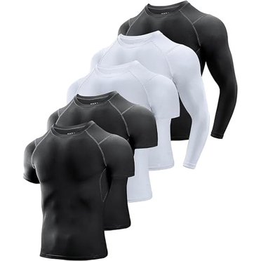 Real Essentials 4 Pack: Men's Short Sleeve Compression T-Shirt Base ...