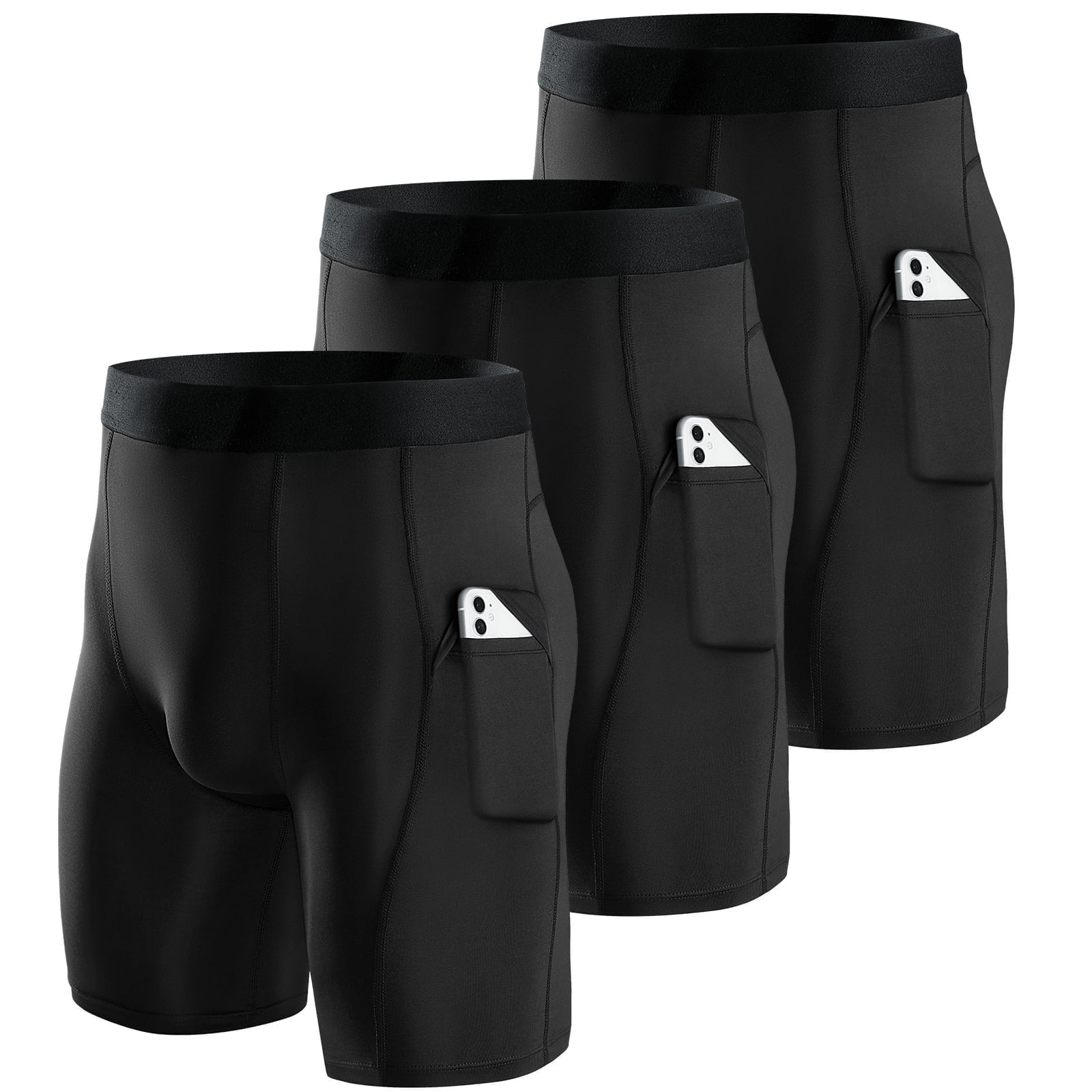Niksa Compression Shorts Men 3 Pack, Compression Underwear for Men ...