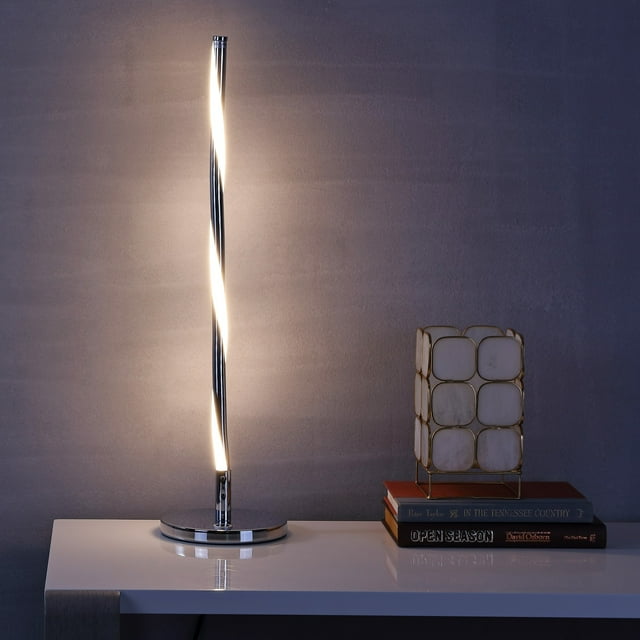 Nile 23.5" LED Integrated Table Lamp, Chrome - Walmart.com