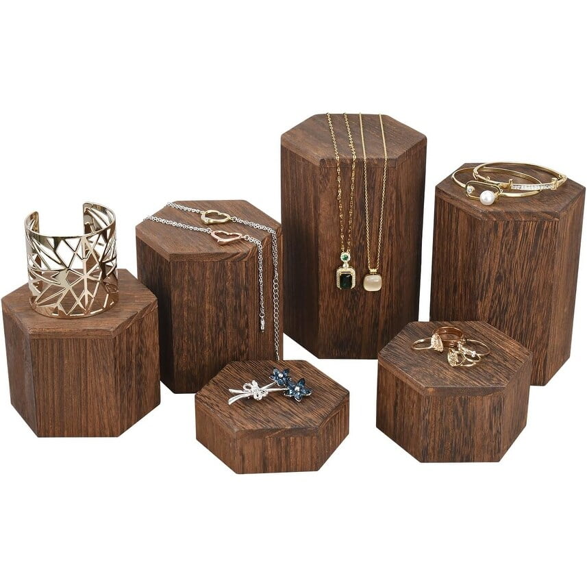 Nile Corp Wooden 6 Pcs Hexagonal Risers - S - Walmart.com