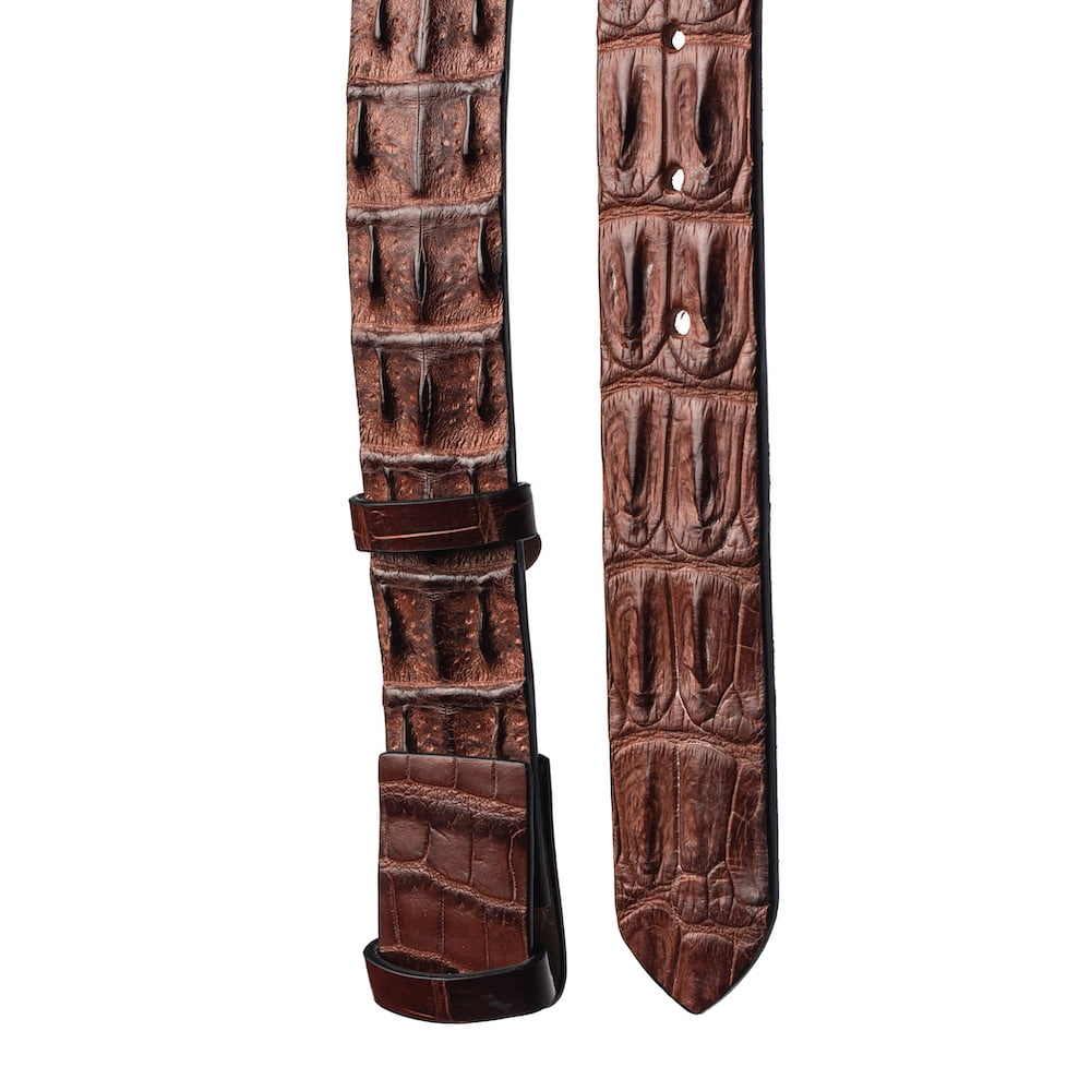 Nile 'Horn Back' Crocodile Leather Belt Strap, Cognac, 48" Long ...