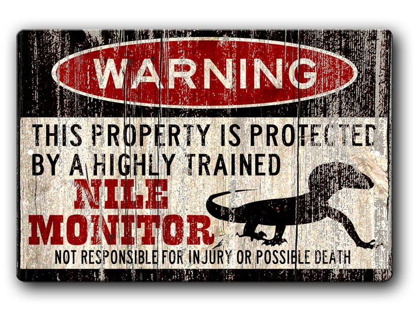 Nile Monitor Sign,Funny Metal Signs,Monitor accessories,Monitor lizard ...