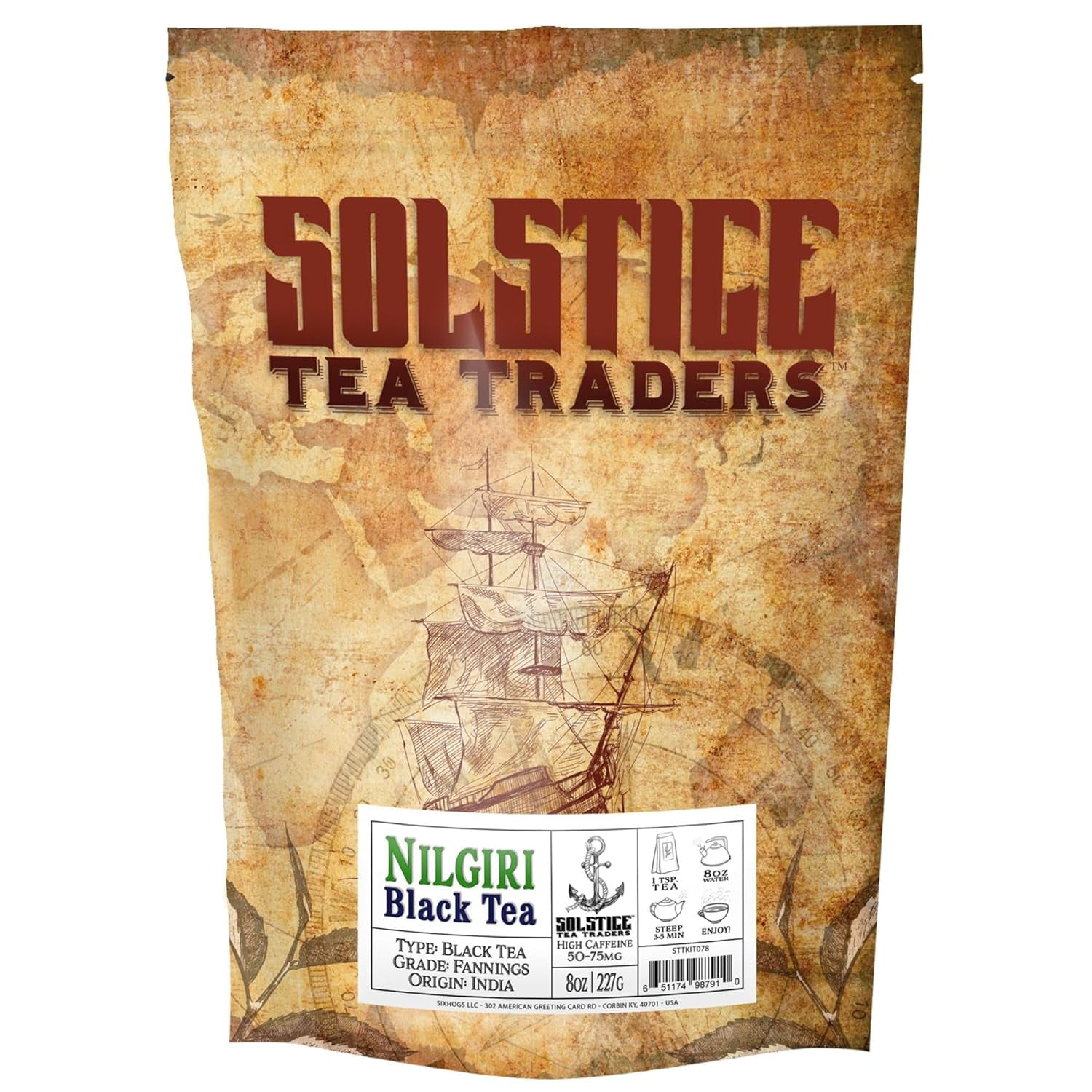 Nilgiri Estate Loose Leaf Black Tea (8-Ounce Bulk Bag); South Indian ...