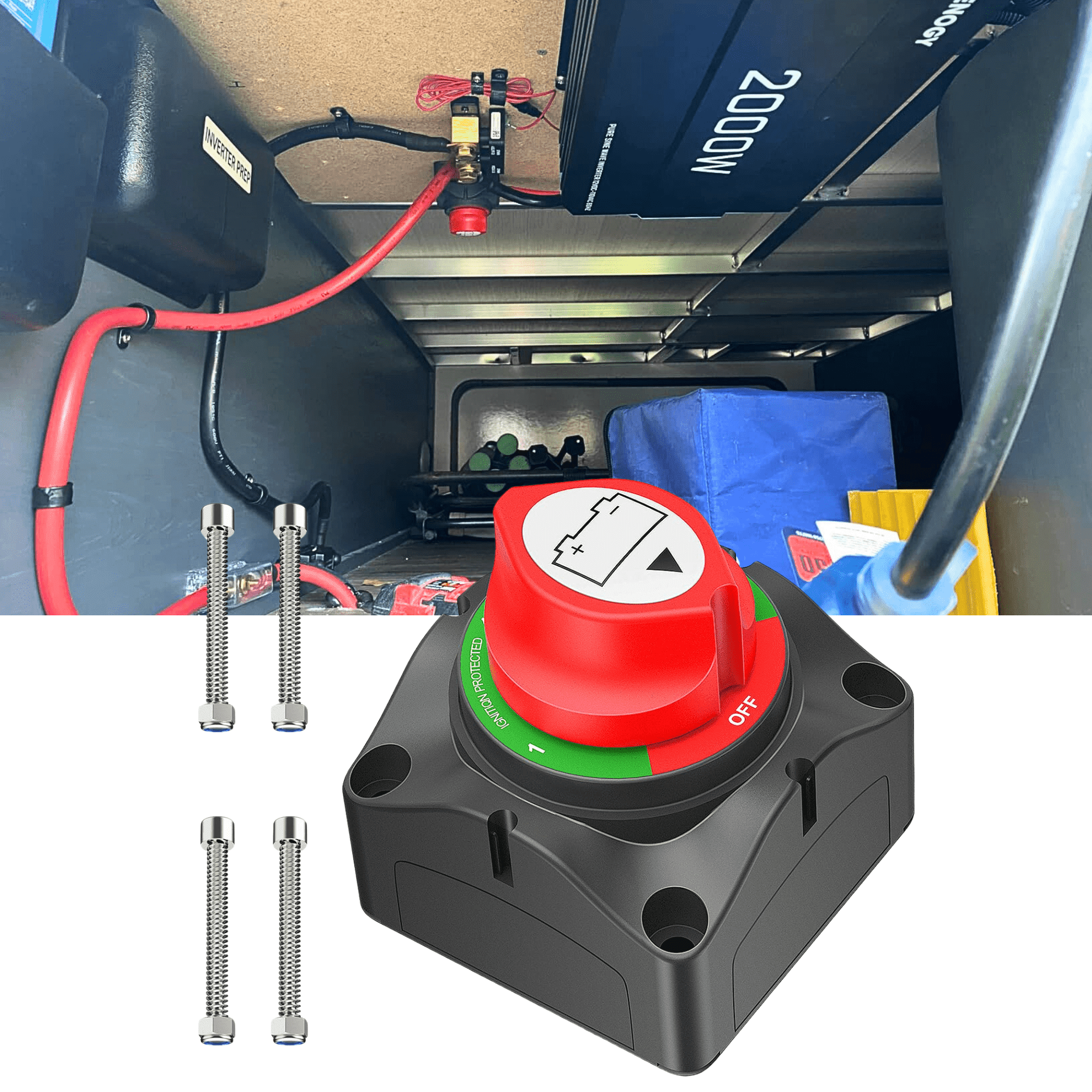 Nilight 1-2-Both-Off Battery Switch, 12V-48V Disconnect Master Cutoff ...