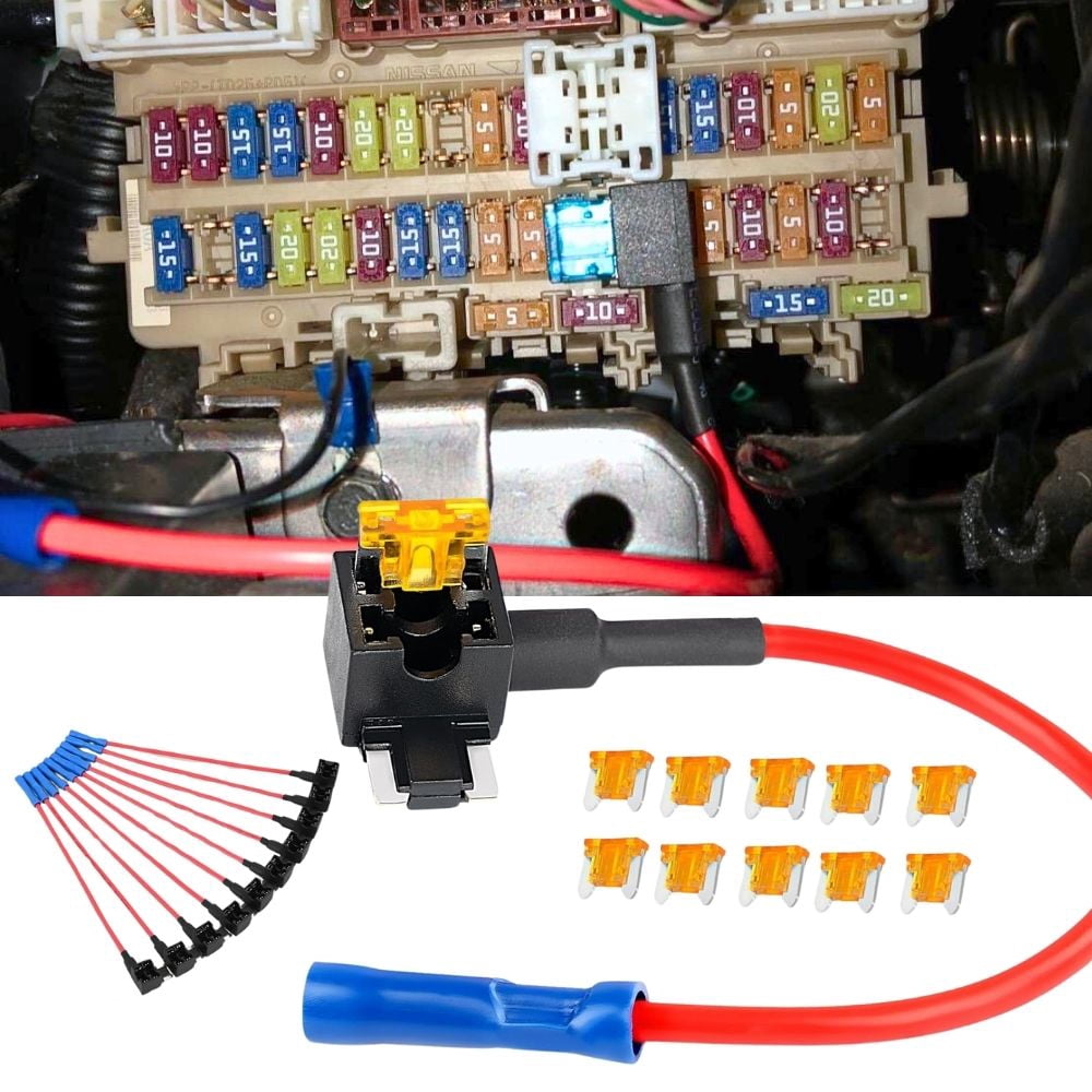 Nilight 10 Pack 12V Car Add-a-circuit Fuse TAP Adapter with 5 Amp Low ...