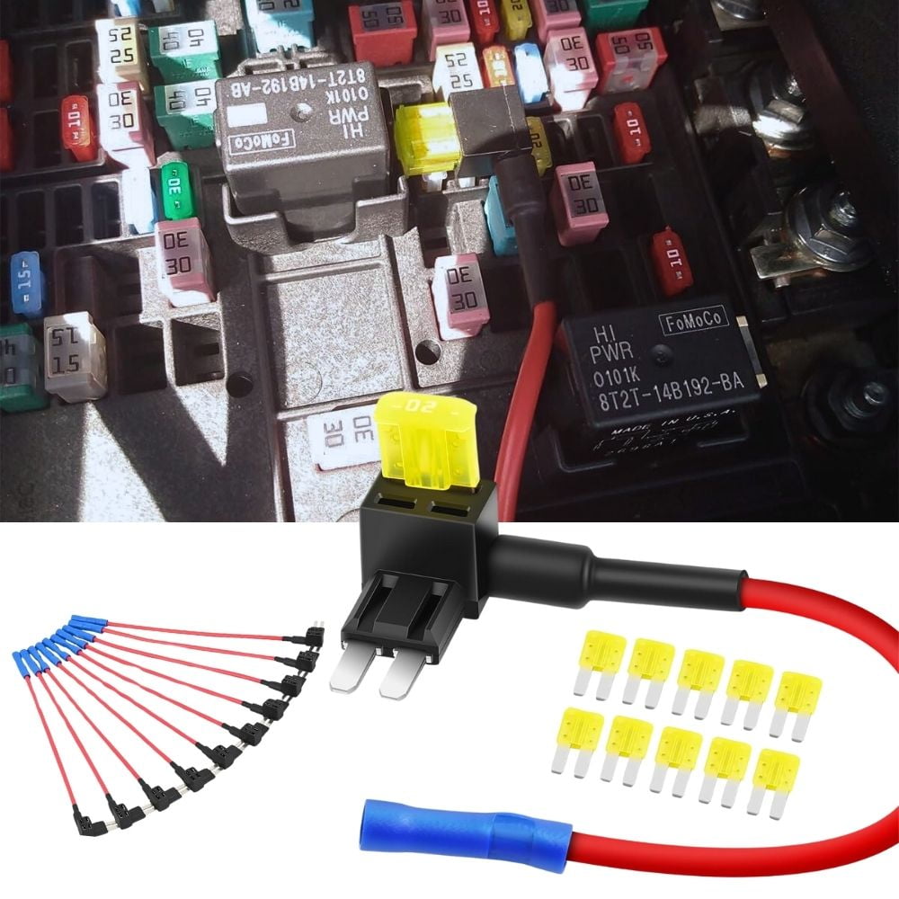 Nilight 10 Pack Micro 2 Fuse TAP 12V Car Add a Circuit ATR Blade Fuse ...