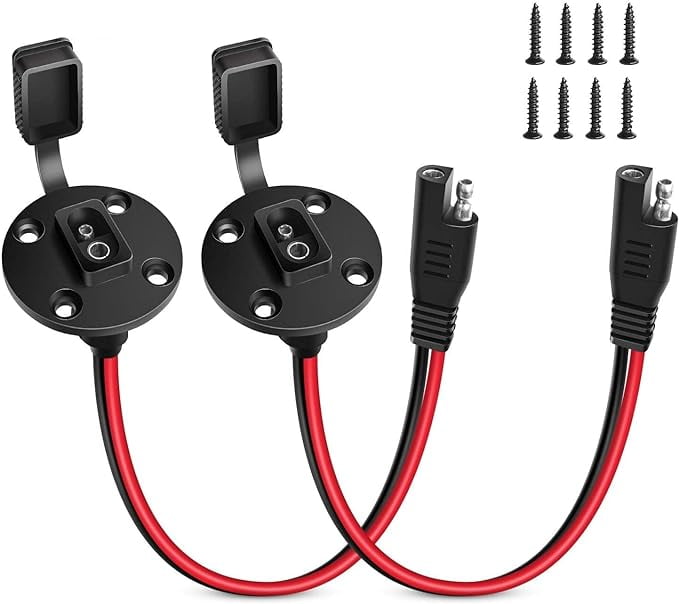 Nilight - 10040W 2 Pack 12AWG SAE Power Socket Sidewall Port SAE Quick ...