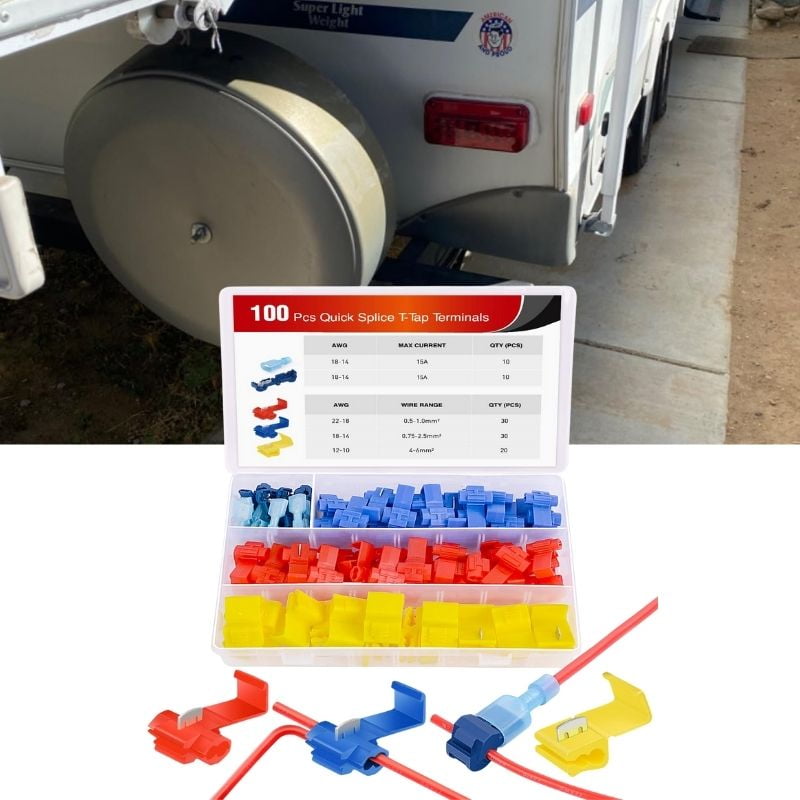 100PCS T-Tap Wire Connectors, Quick Splice Solderless Wire and T-Tap ...