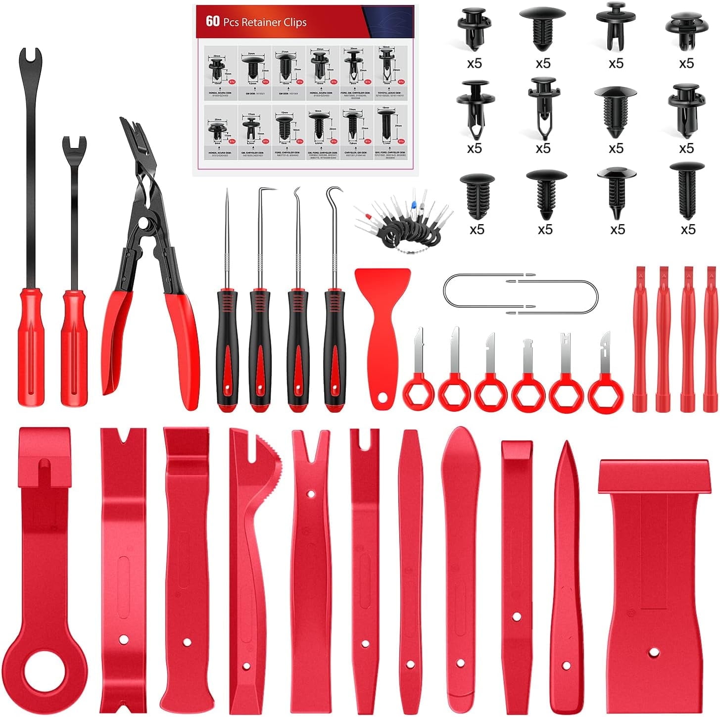 Nilight 102 Pcs Trim Removal Tool, Auto Push Pin Bumper Retainer Clip ...