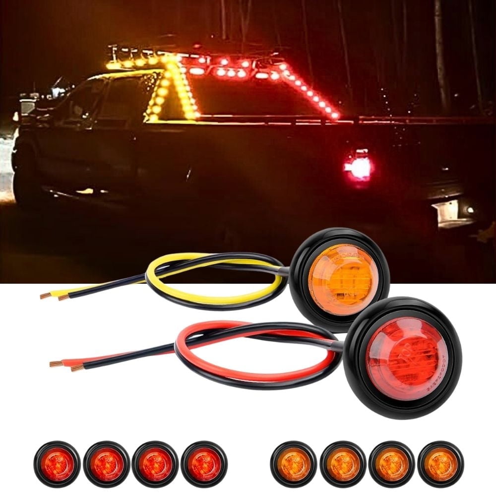 Nilight 10Pcs 3/4inch Round Mini Led Clearance Light Led Front Rear ...