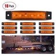 Nilight, LED Trailer Marker Lights, 10Pcs 3.8‚Äù 6 Amber Rear Side ...