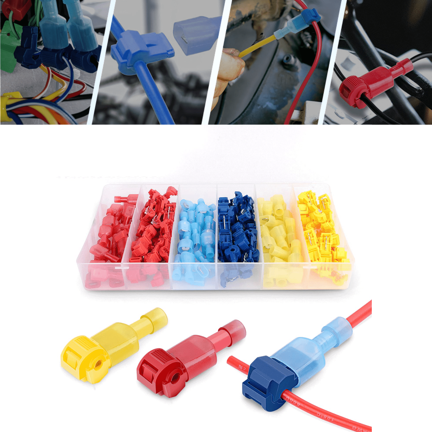 Nilight 120PCS T-Tap Wire Connectors Kit, Self-Stripping Quick Splice ...