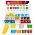 Nilight 120 pcs Fuse Assortment Kit, 5-30 AMP Blade Fuses with Puller ...