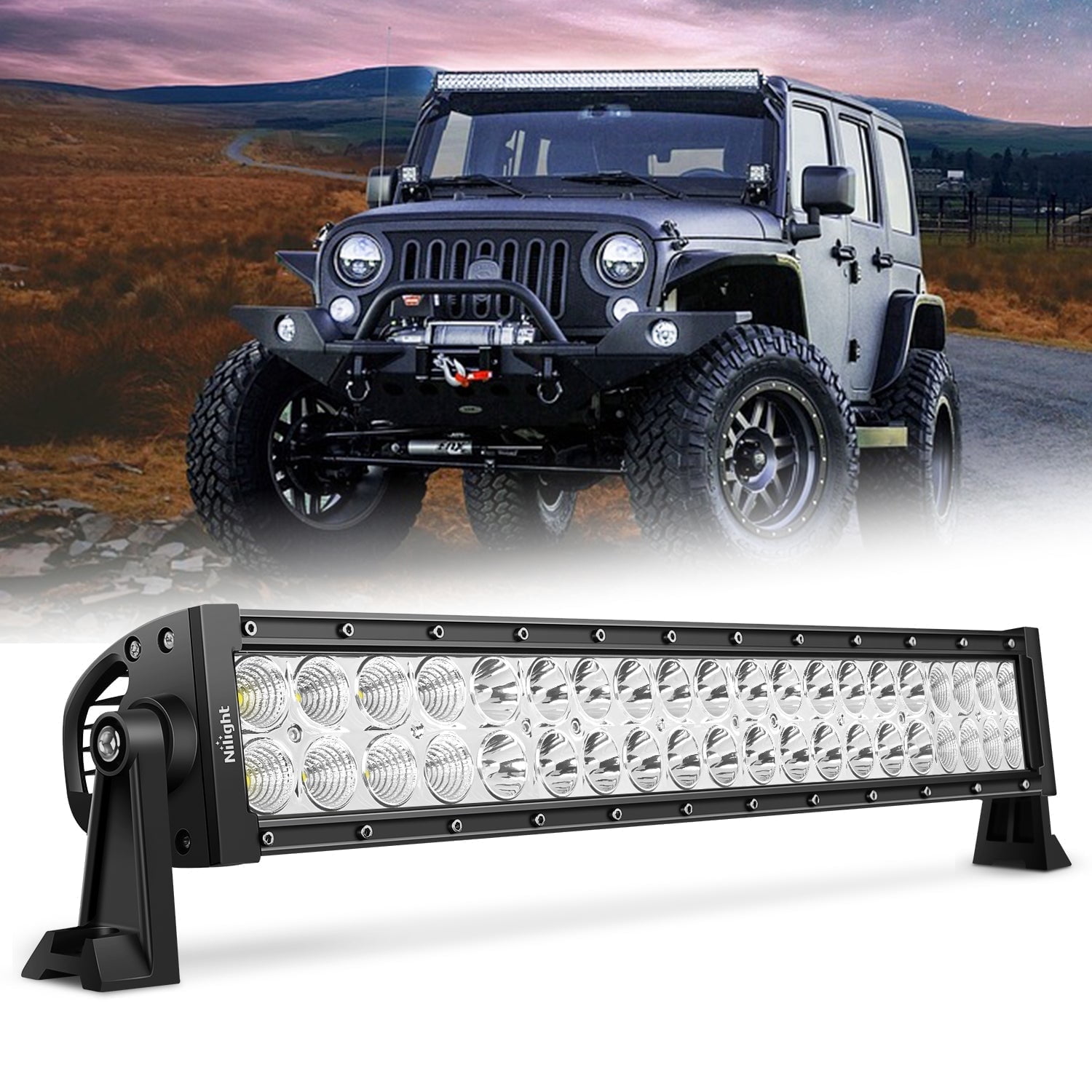 Nilight 120W Led Light Bar Flood Spot Combo Work Light Driving Lights ...