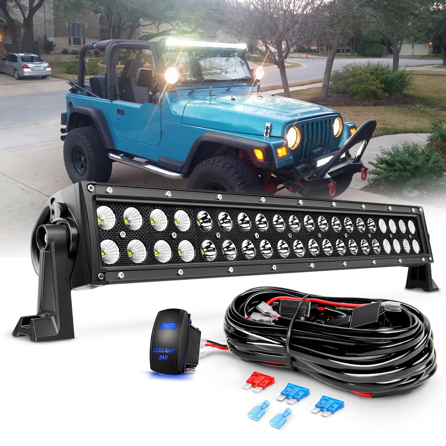 Nilight 120w Led Light Bar Flood Spot Combo Driving Lights Fog Lamp ...